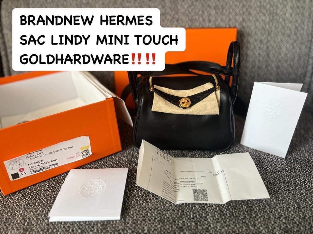 Brand New Hermes Sac Lindy Mini Touch Gold Hardware on Carousell