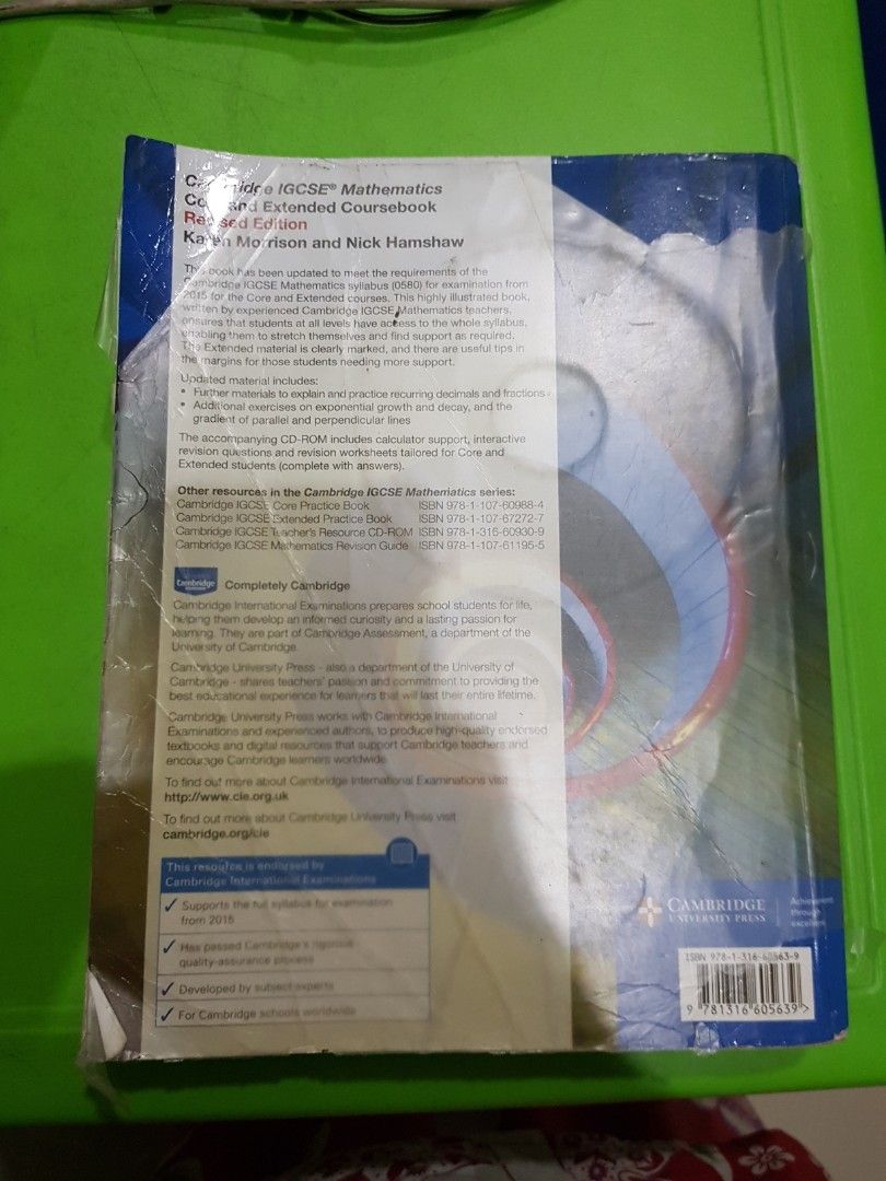 Cambridge Igcse Mathematics Core And Extended Coursebook Revised Edition Buku And Alat Tulis