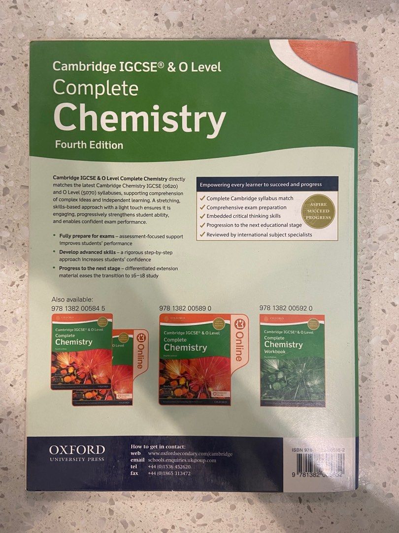 Chemistry Cambridge IGCSE & O Level Complete textbook Fourth edition ...