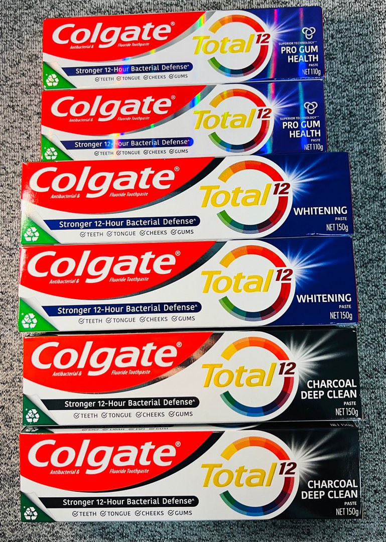 Colgate Total Assorted Set 02 Whitening(150g), 02 Charcoal(150g), 02 ...