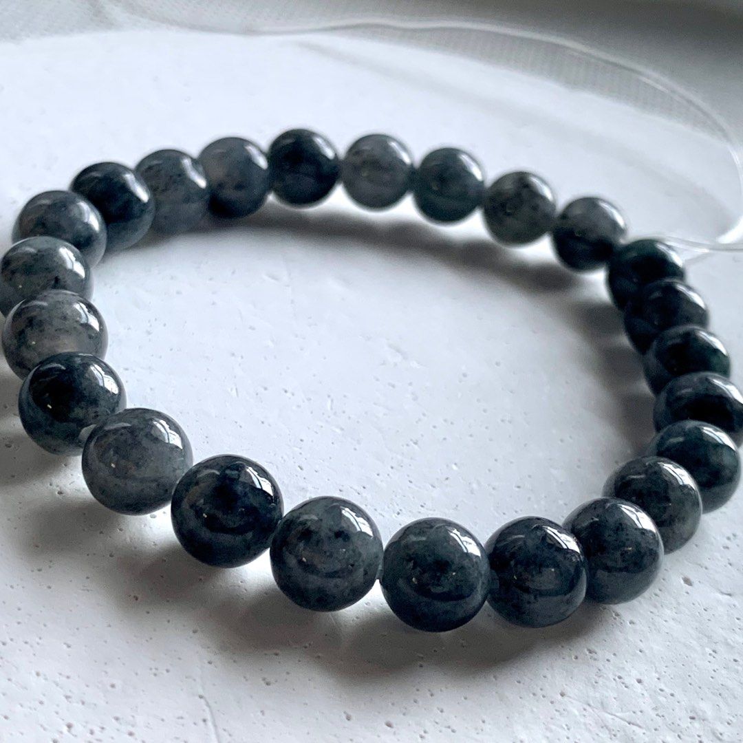 [Customisable] Type A Burmese Jadeite “Wuji” Grey Black Jadeite 7mm ...