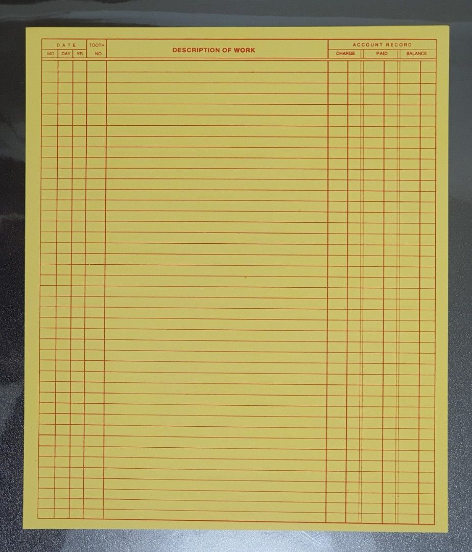 Dental Patient Record Card (Multi Colors) on Carousell