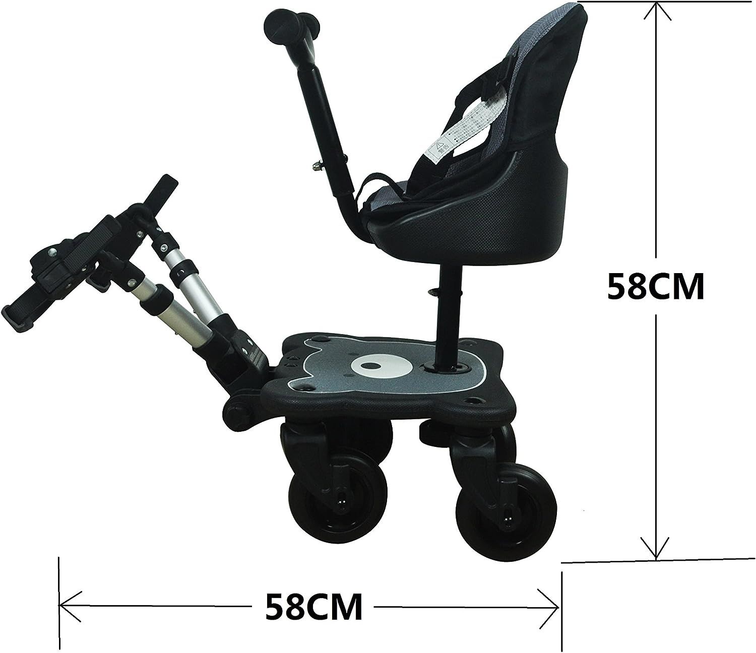 Englacha 2-in-1 Cozy 4-Wheel Rider, Black - Child Rider Stroller ...