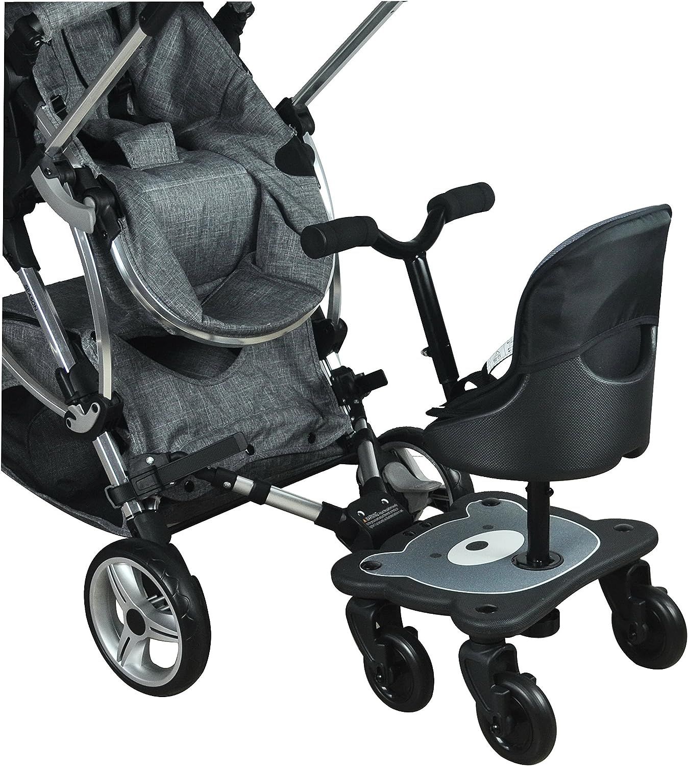 Englacha 2-in-1 Cozy 4-Wheel Rider, Black - Child Rider Stroller ...