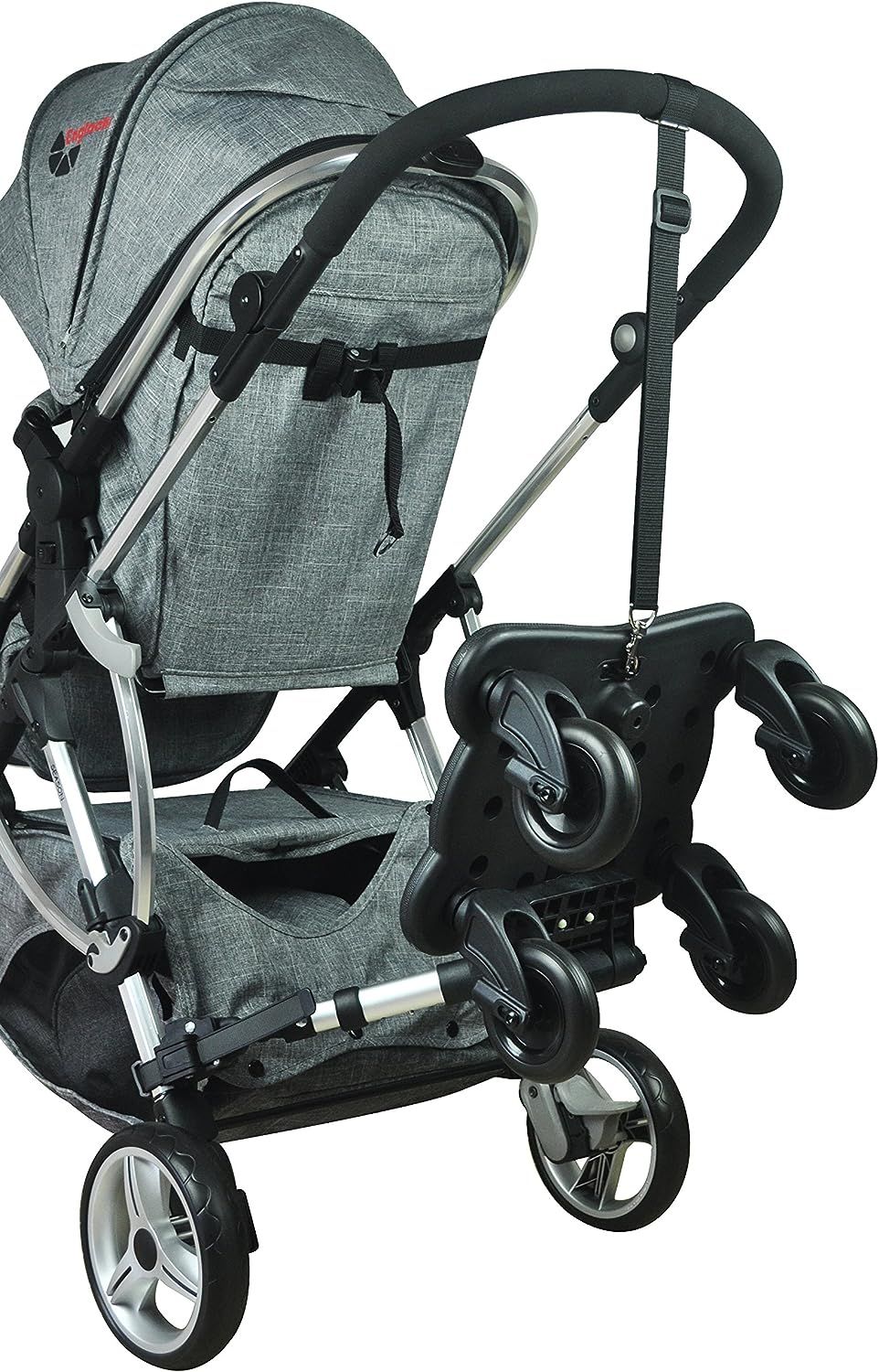 Englacha 2-in-1 Cozy 4-Wheel Rider, Black - Child Rider Stroller ...