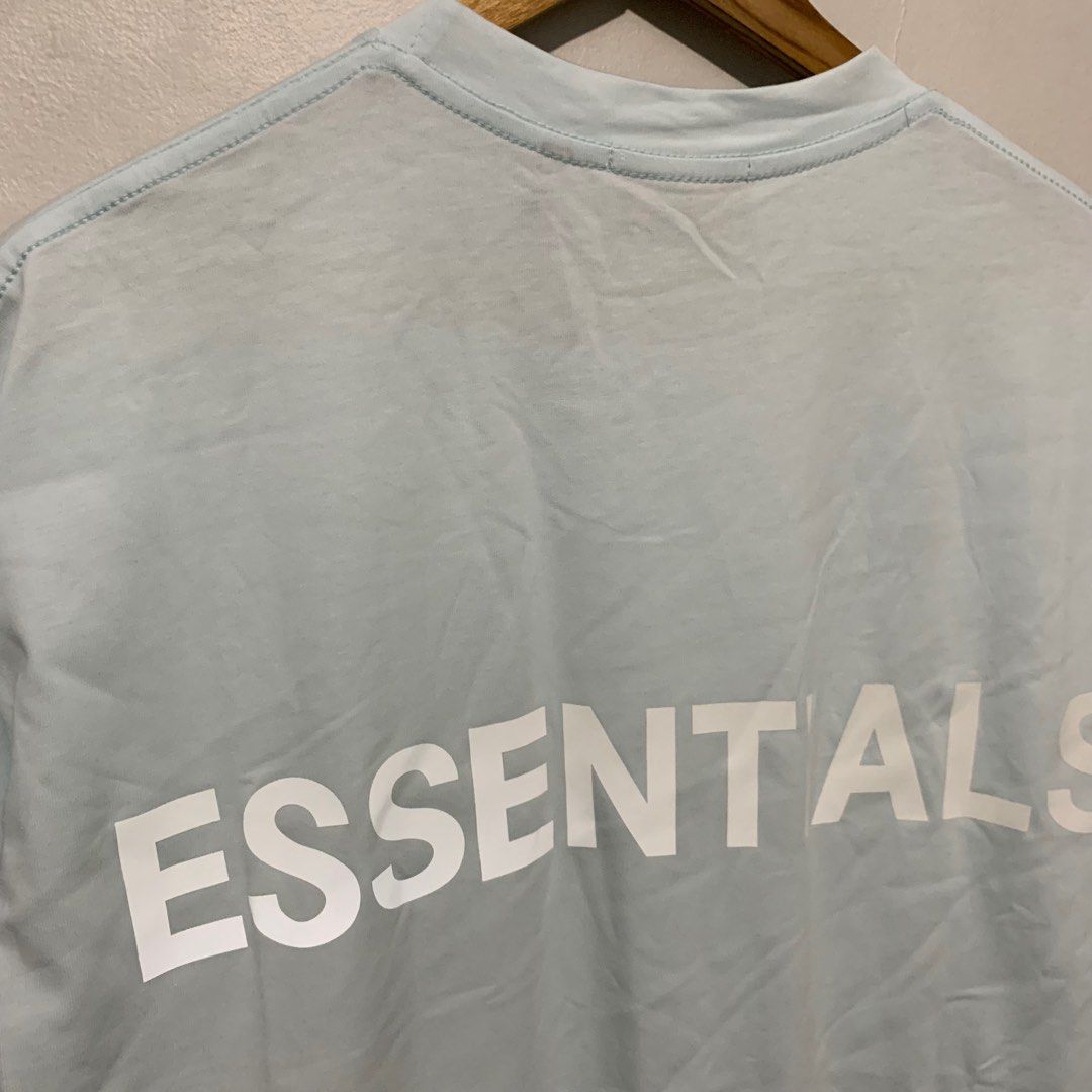 FEAR OF GOD ESSENTIALS REFLECTIVE T SHIRT (Sky Blue) on Carousell