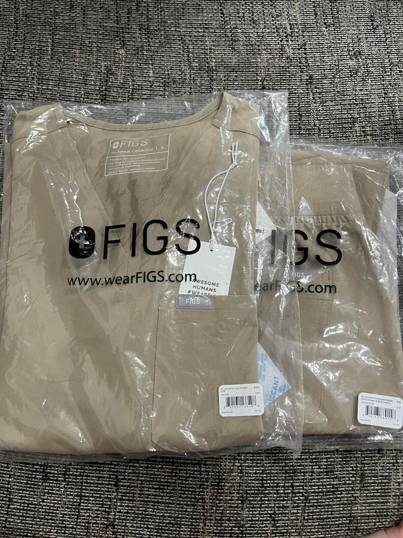 Figs Latte Catarina Scrub Top and Pants (Set) Small, Women's Fashion ...