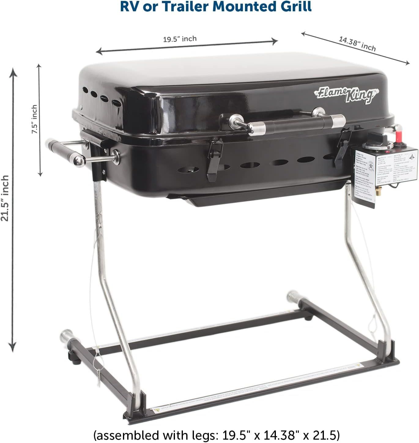 Flame King - YSNHT500 RV Or Trailer Mounted BBQ - Motorhome Gas Grill ...