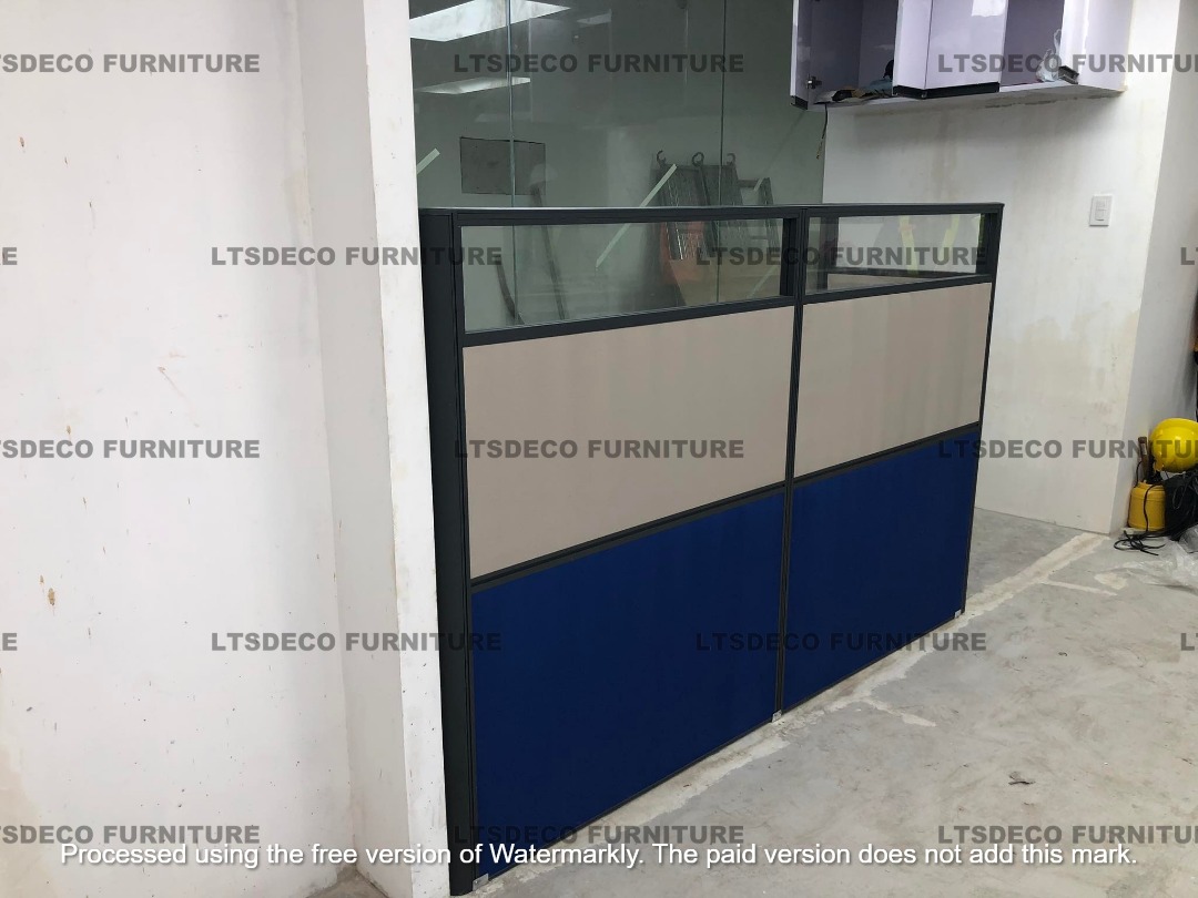 FULL FABRIC PANEL W/ GLASS OFFICE PARTITION FURNITURE on Carousell