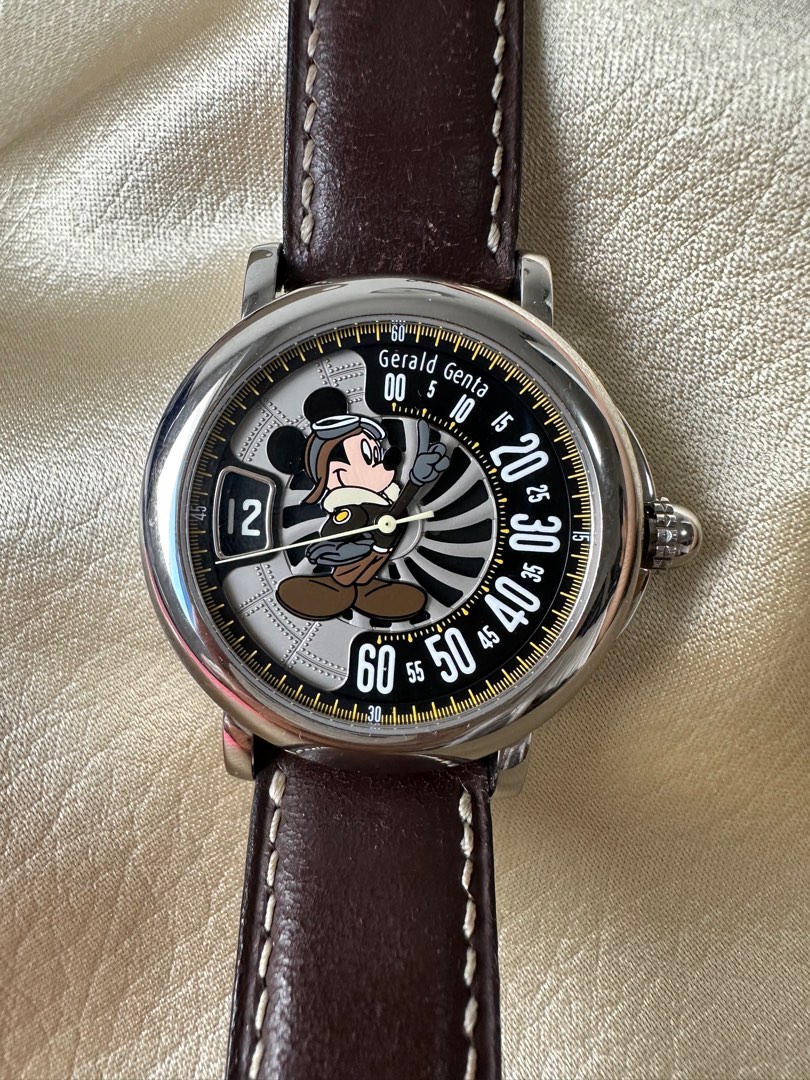 Gerald Genta Mickey Aviator, Luxury, Watches on Carousell