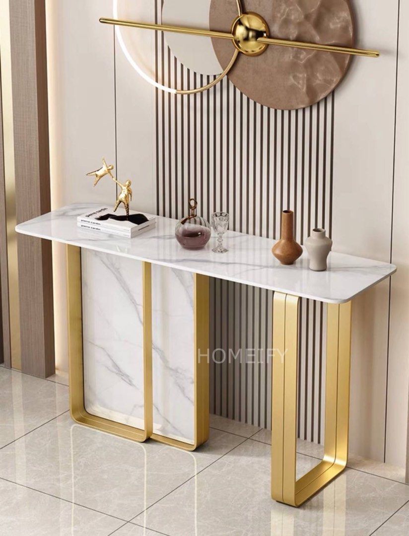 GOSAL Modern Marble Console Table, Furniture & Home Living, Furniture ...