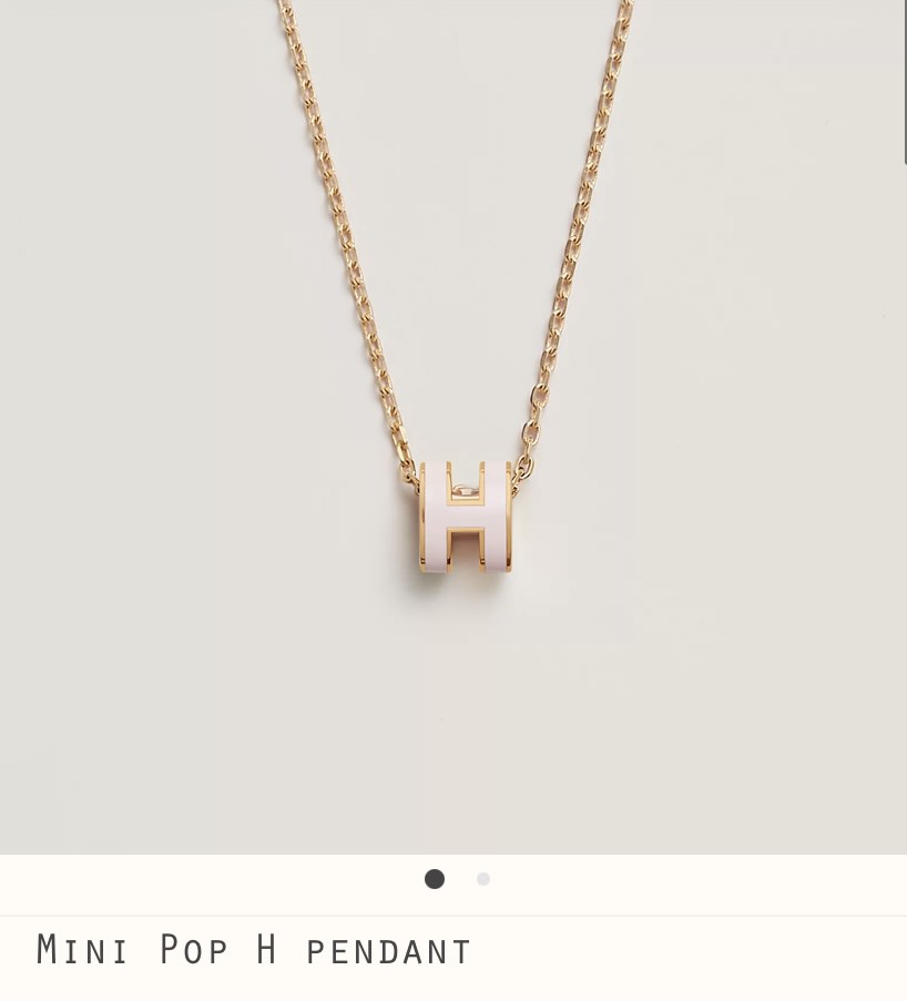 (超靚色）Hermes mini pop h necklace 粉紅配金色mini pop h 頸鍊 (香港單）, 名牌, 飾物及配件 ...