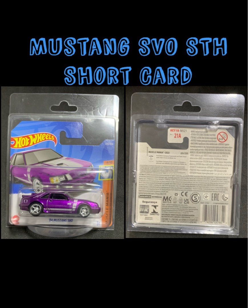 Hot Wheels Mustang SVO Super Treasure hunt Short card (STH SC), Hobbies ...