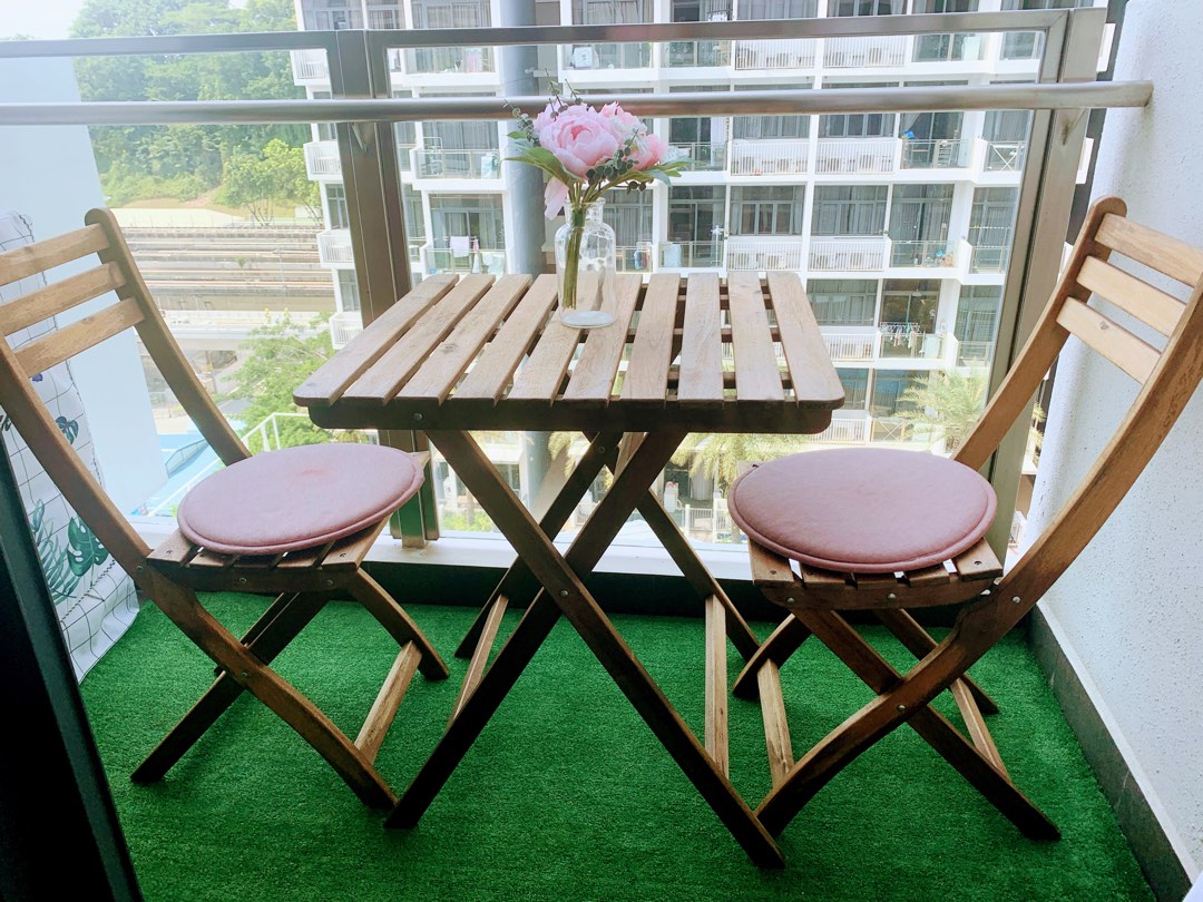 Ikea Askholmen Table + 2 Chairs + Cushions and Grass Carpet FREE ...