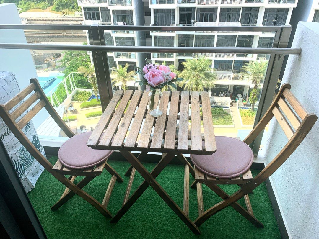 Ikea Askholmen Table + 2 Chairs + Cushions and Grass Carpet FREE ...