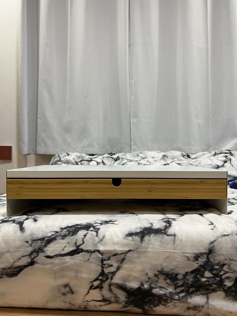 IKEA Monitor Stand with Drawer (Elloven) on Carousell