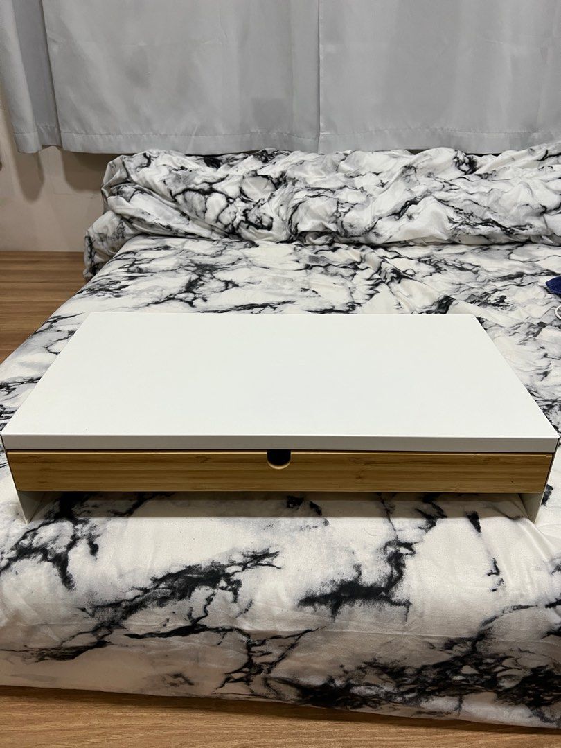 IKEA Monitor Stand with Drawer (Elloven) on Carousell