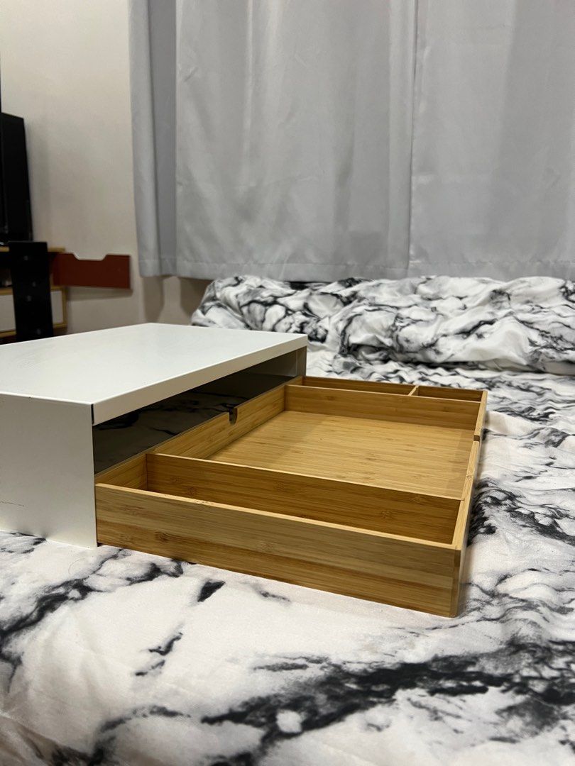 IKEA Monitor Stand with Drawer (Elloven) on Carousell