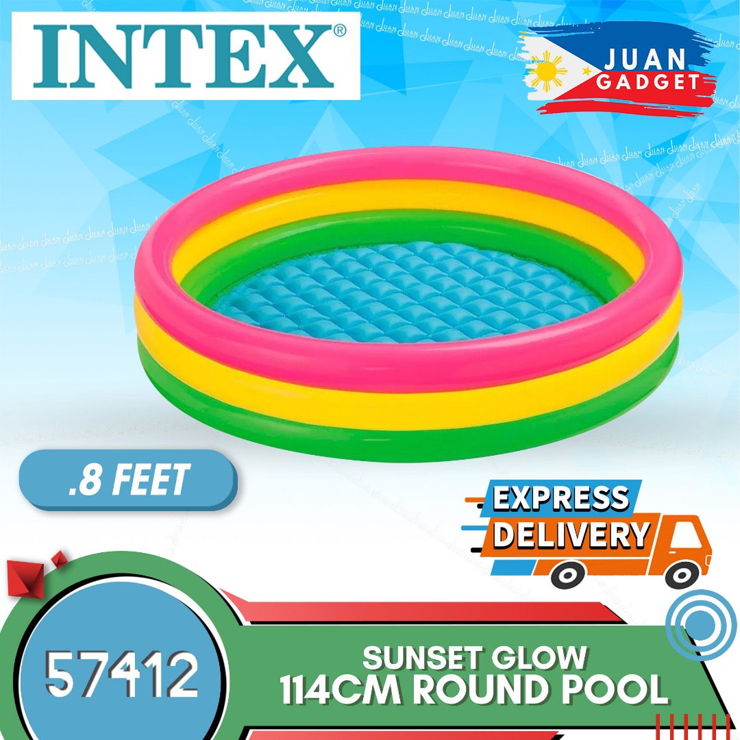 Intex 57412 45 in x 10 in Sunset Glow Kiddie Inflatable Backyard ...