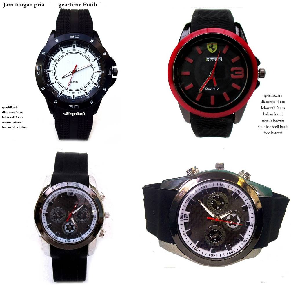 Jam Sport Pria Rubber Analog, Fesyen Pria, Jam Tangan di Carousell