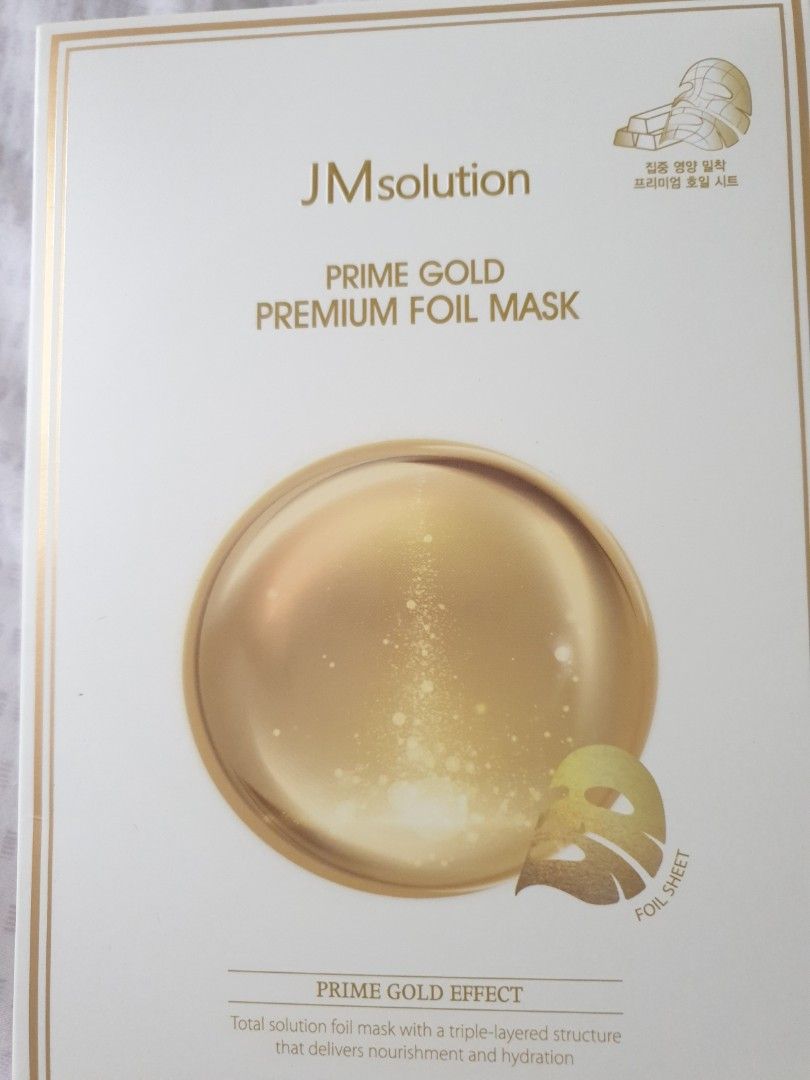 JM SOLUTION PRIME GOLD PREMIUM FOIL MASK, Beauty & Personal Care, Face ...