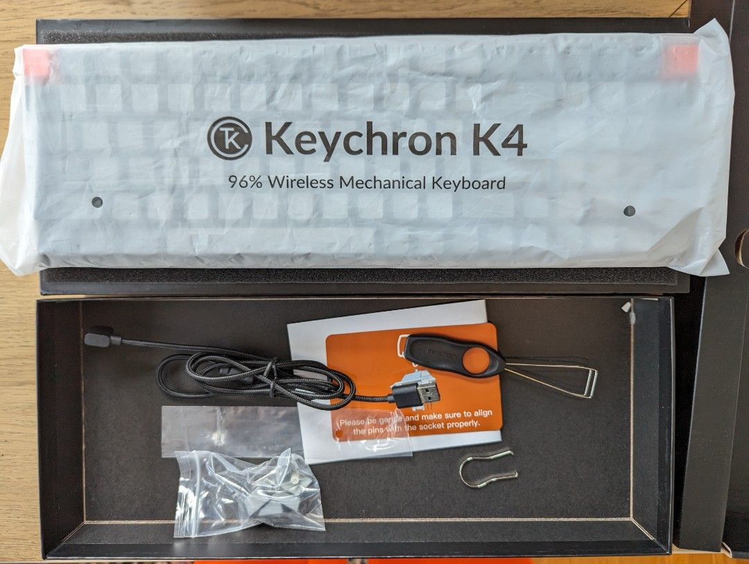 Keychron K4 V2 blue switches white backlight, Computers & Tech, Parts ...