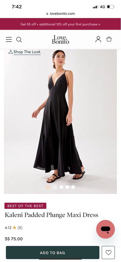 LBAnniversary Kaleni Plunge neck dress Padded, Women's Fashion, Dresses ...