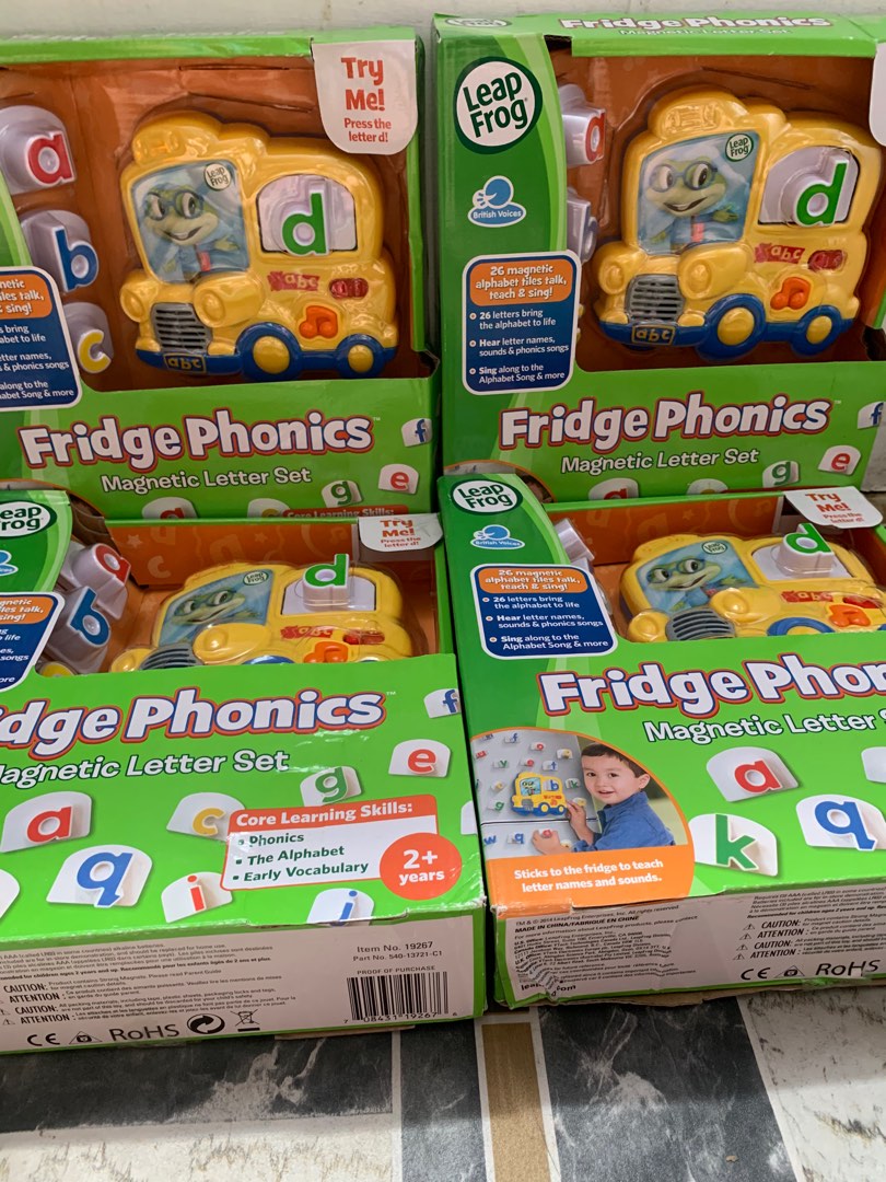 LeapFrog Fridge Phonics Magnetic Letter Set, Yellow, Hobbies & Toys ...