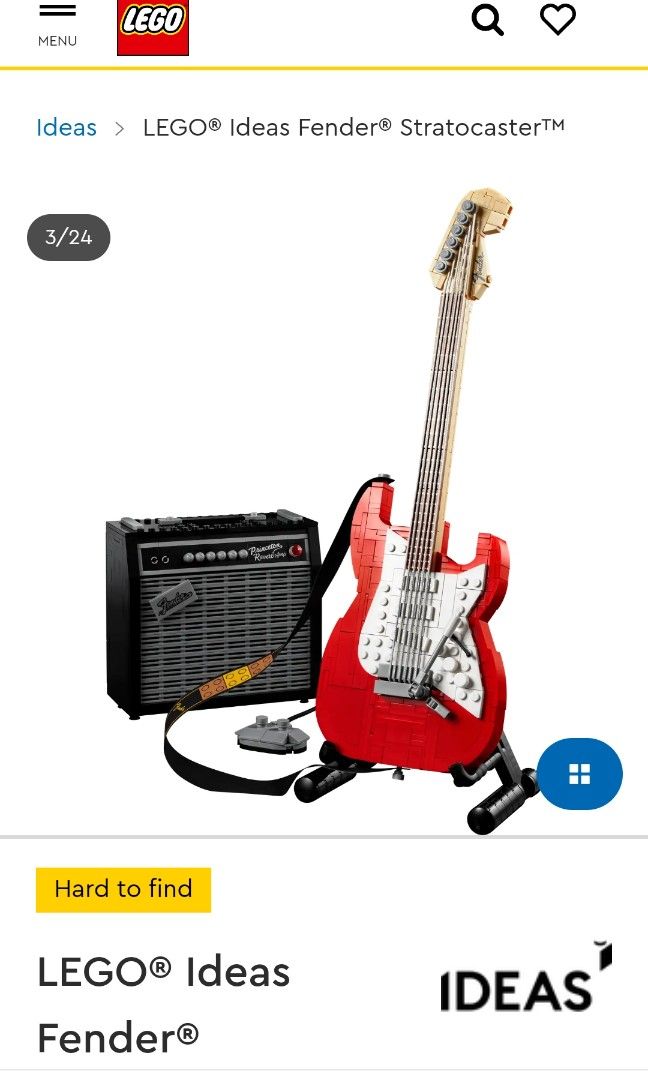 LEGO Ideas Fender Stratocaster - building kit for Guitar, Hobbies ...