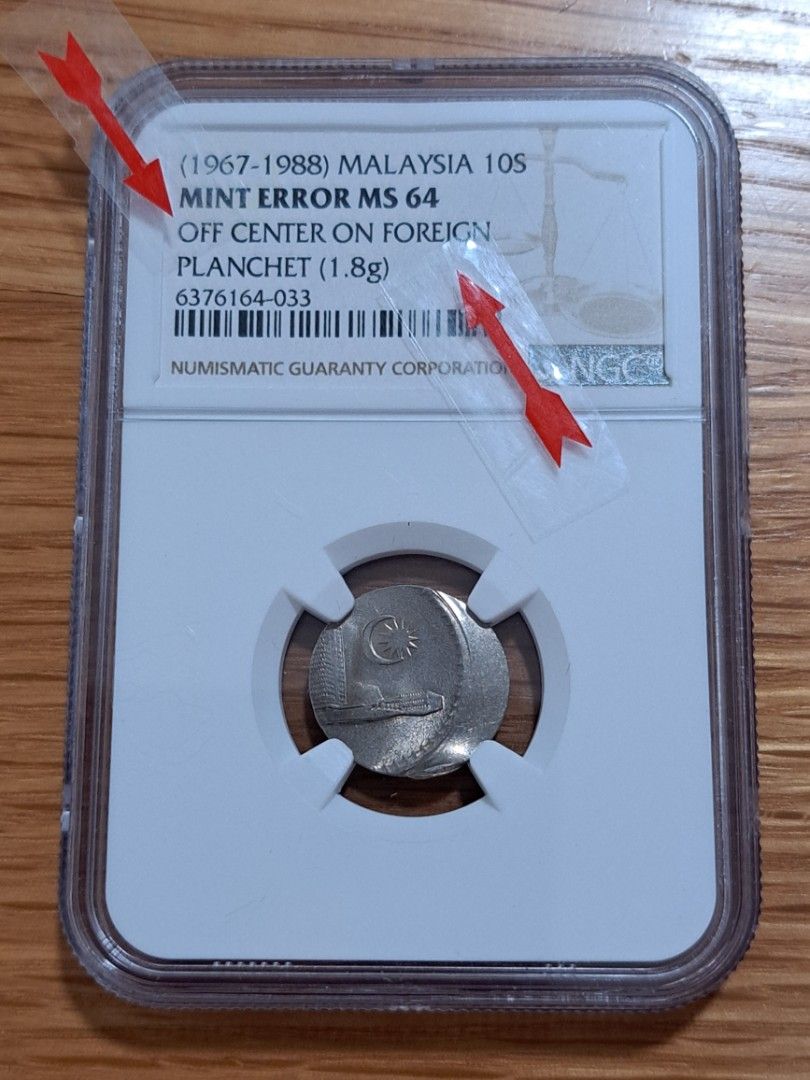 Malaysia 1st Series 10 Sen Off Center on Foreign Planchet NGC Mint ...