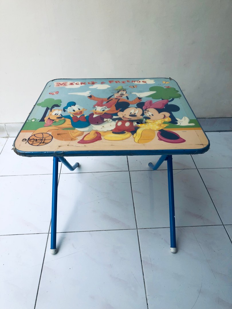 Meja Belajar anak Lipat DISNEY ORIGINAL ,kaki meja besi, Perabotan ...