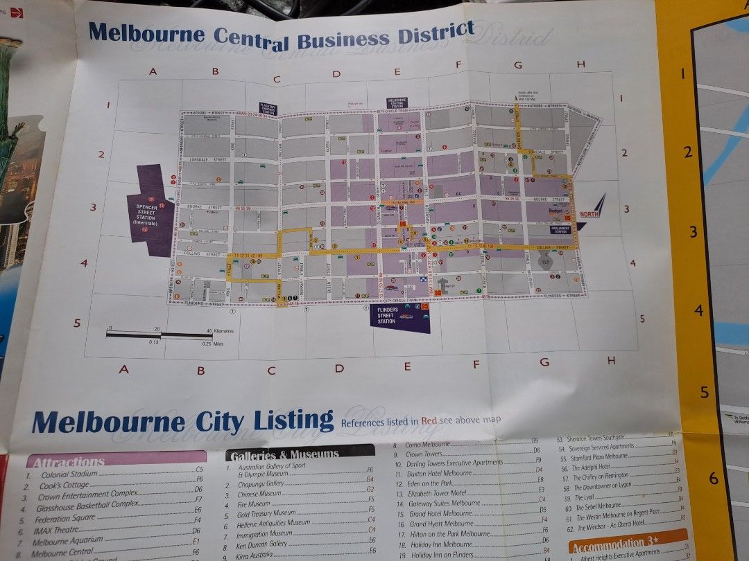 Melbourne Visitors' Map, 興趣及遊戲, 旅行, 旅遊 - 旅行必需品及用品 - Carousell