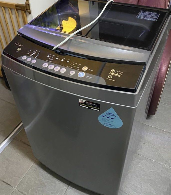 Midea 12kg washing machine top load- MT1250G, TV & Home Appliances ...