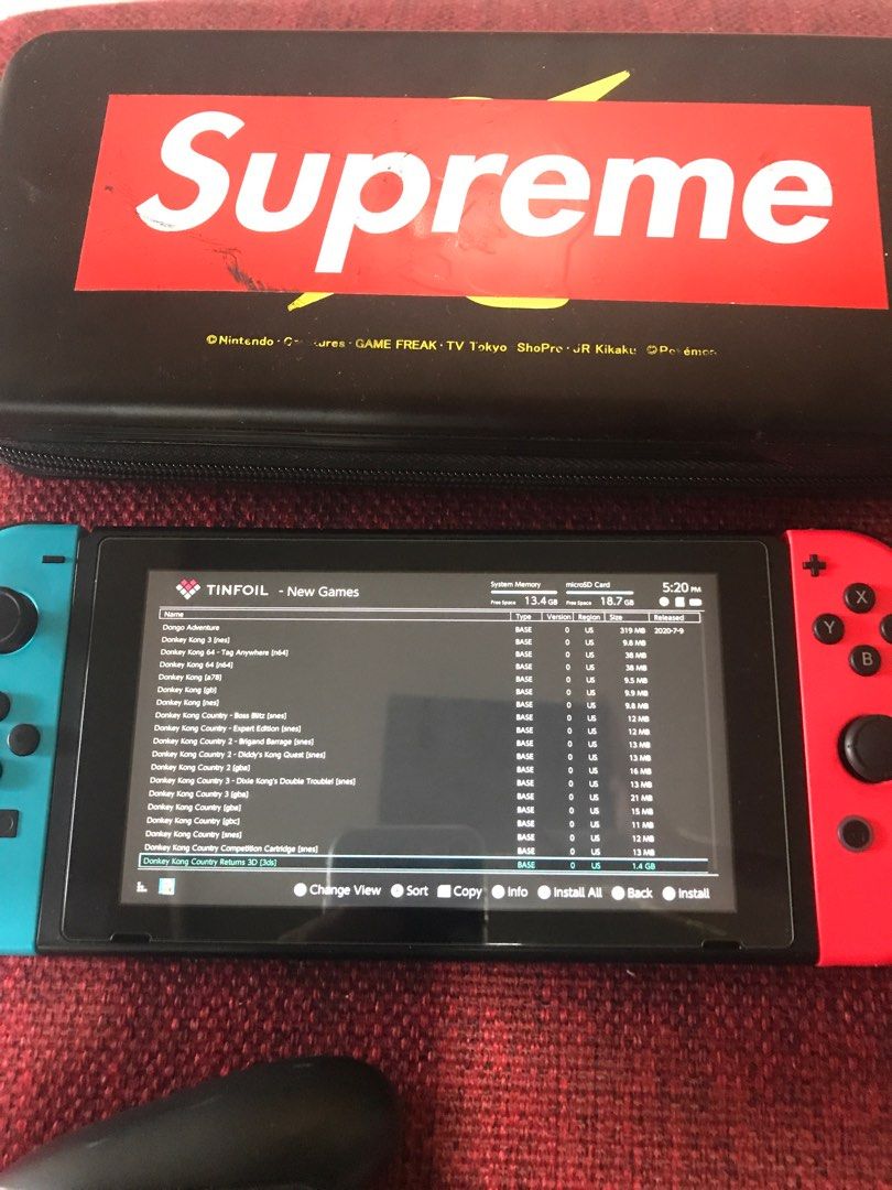 Modded Nintendo Switch 128/256 GB storage options. Retrogame machine ...