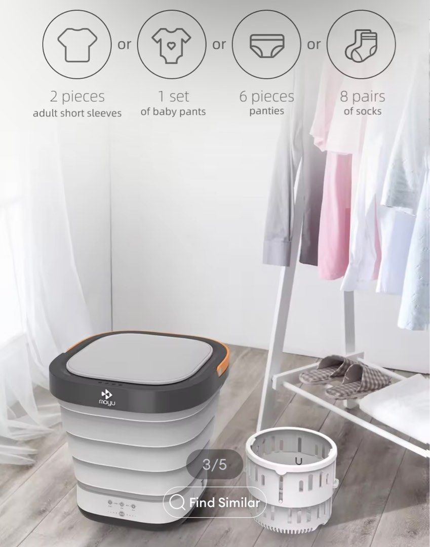 Moyu Portable Mini washing machine F2G, TV & Home Appliances, Washing ...