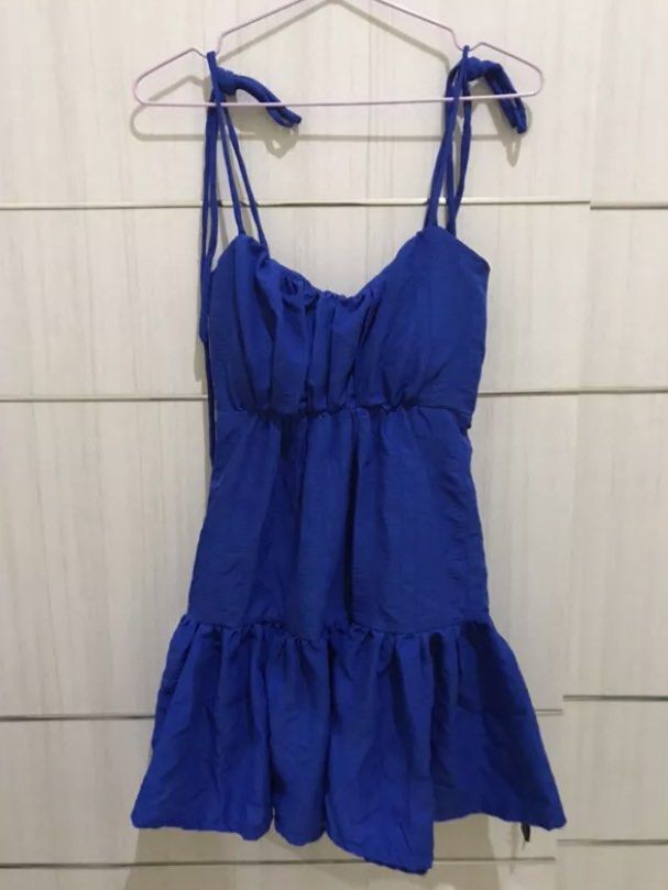(never been used) celo mini dress electric blue, Fesyen Wanita, Pakaian ...