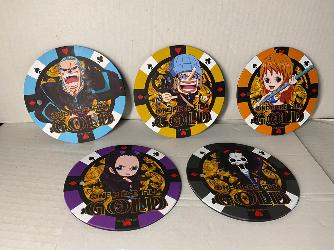 One piece Gold film coasters franky usopp robin nami brook, Hobbies ...