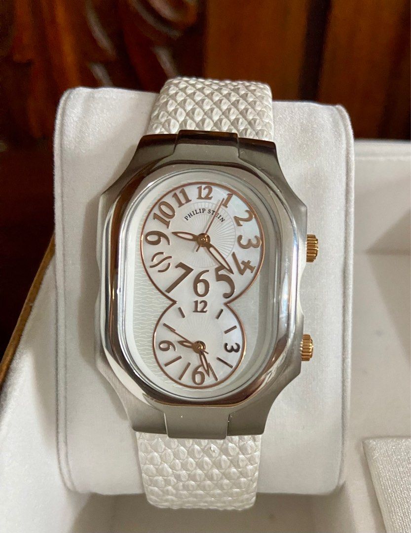 Philip Stein Signature Large Model 2 Mother of Pearl Metallic White ...