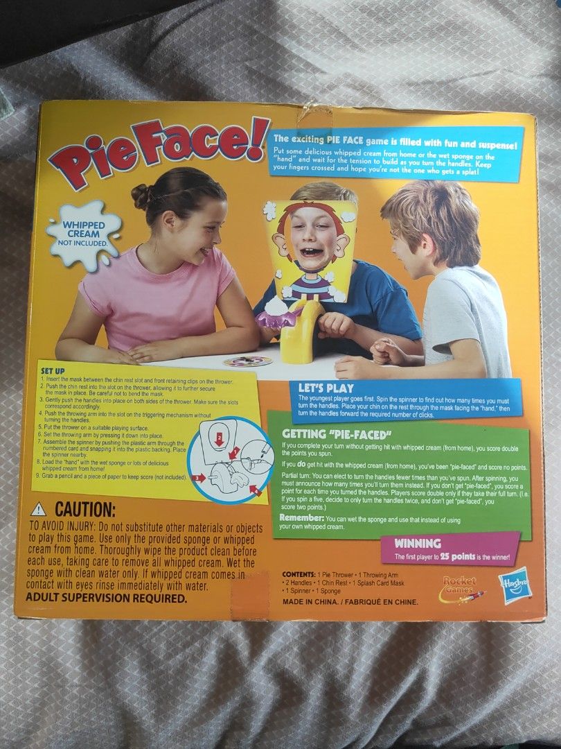 Pie face party game, Hobbies & Toys, Stationery & Craft, Occasions ...