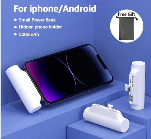 Power Bank Mini Portable Charger Wireless Fast Charging Capsule ...