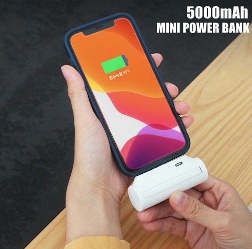 Power Bank Mini Portable Charger Wireless Fast Charging Capsule ...