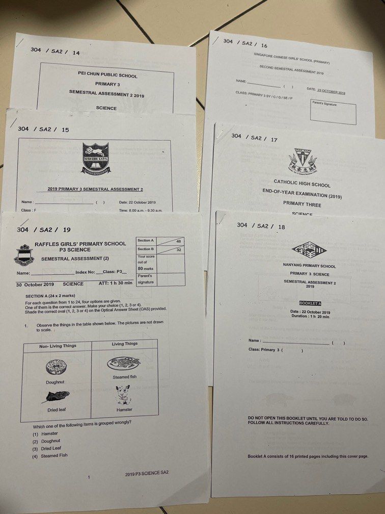 Primary 3 science exam paper, Hobbies & Toys, Books & Magazines ...
