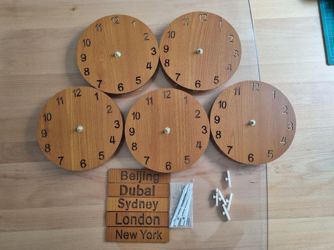 5 Wall Clock (for 5 time zones) for $12, Furniture & Home Living, Home ...