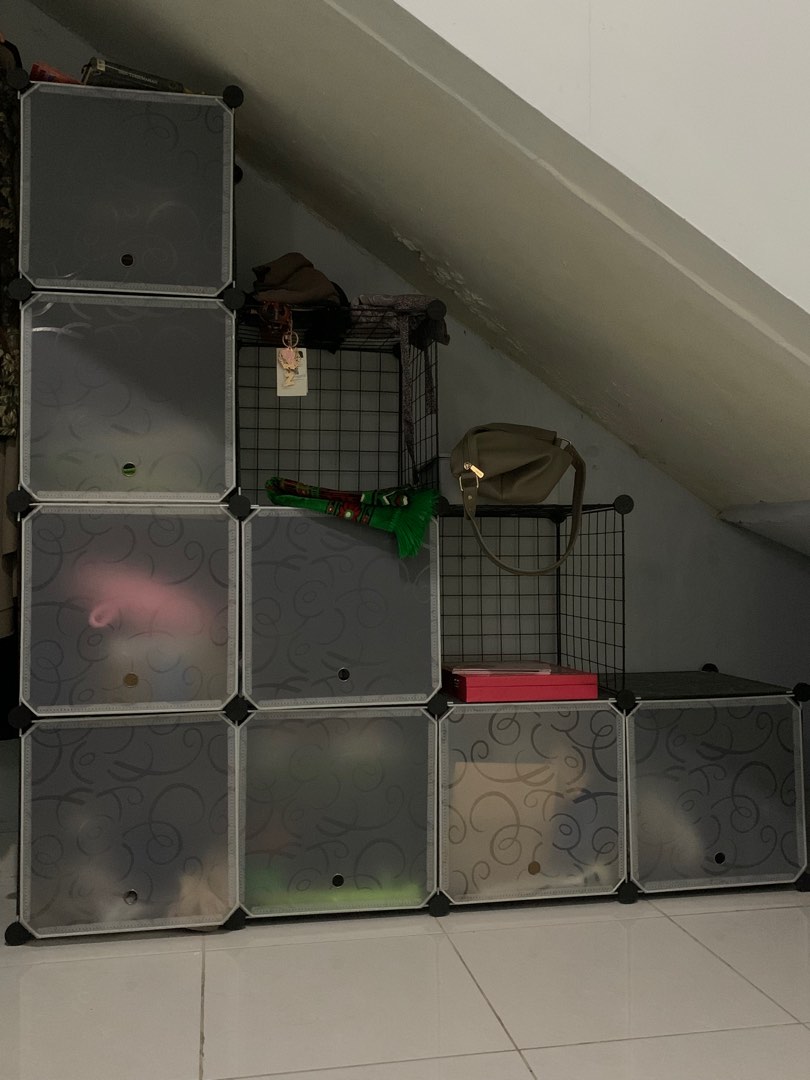 Rak buku besi rak baju serbaguna storage box lemari susun portable 10 ...