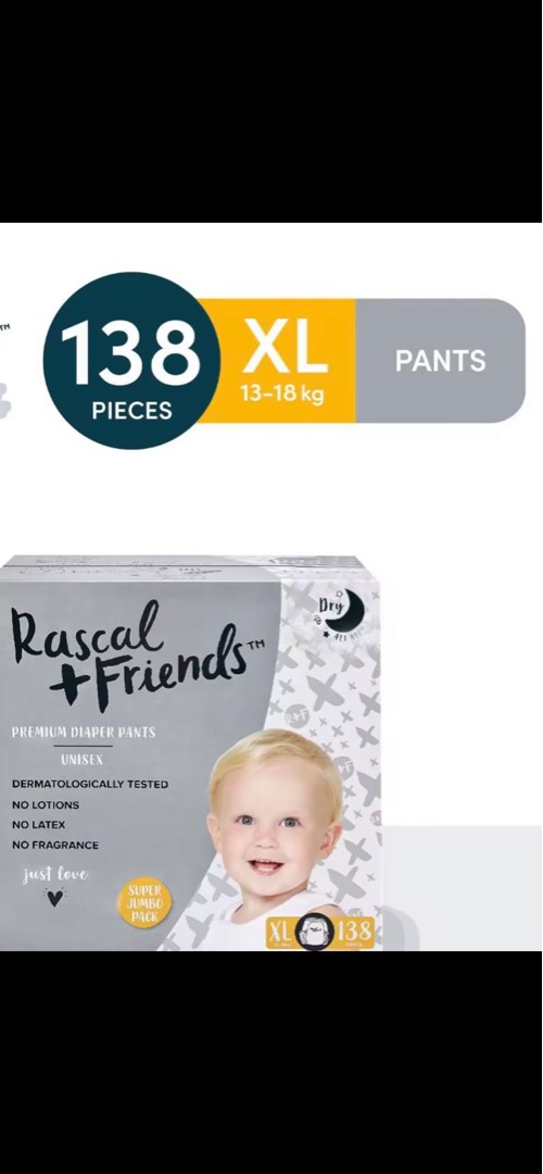 Rascal and Friends Pants Diapers XL, Babies & Kids, Bathing & Changing ...