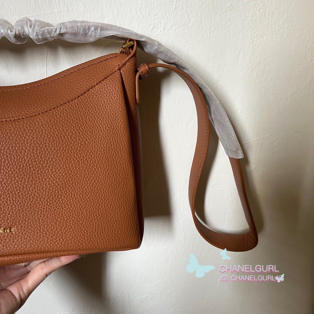 Real Shot Polene Umi Leather Shoulder Bag Brown, Luxury, Bags & Wallets ...