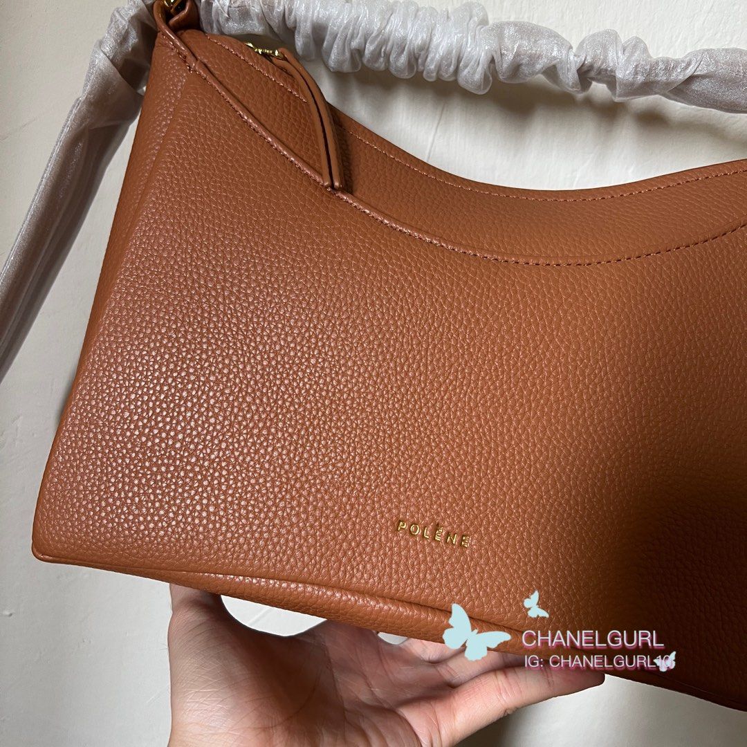 Real Shot Polene Umi Leather Shoulder Bag Brown, Luxury, Bags & Wallets ...