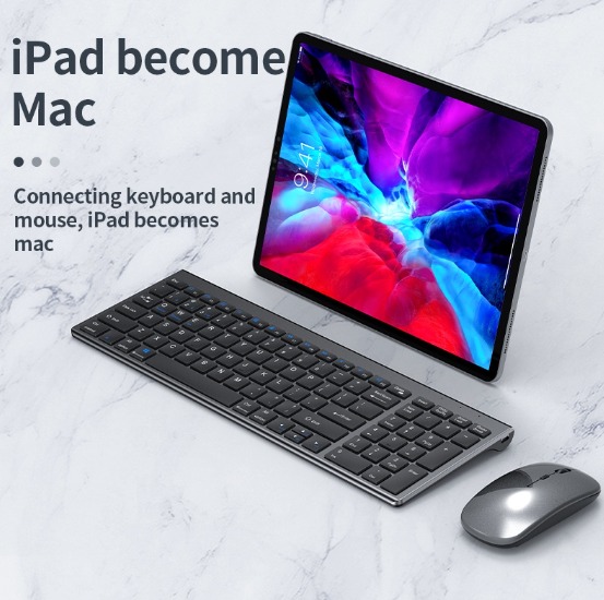 Rechargeable full size multi-device bluetooth keyboard with 3 ...
