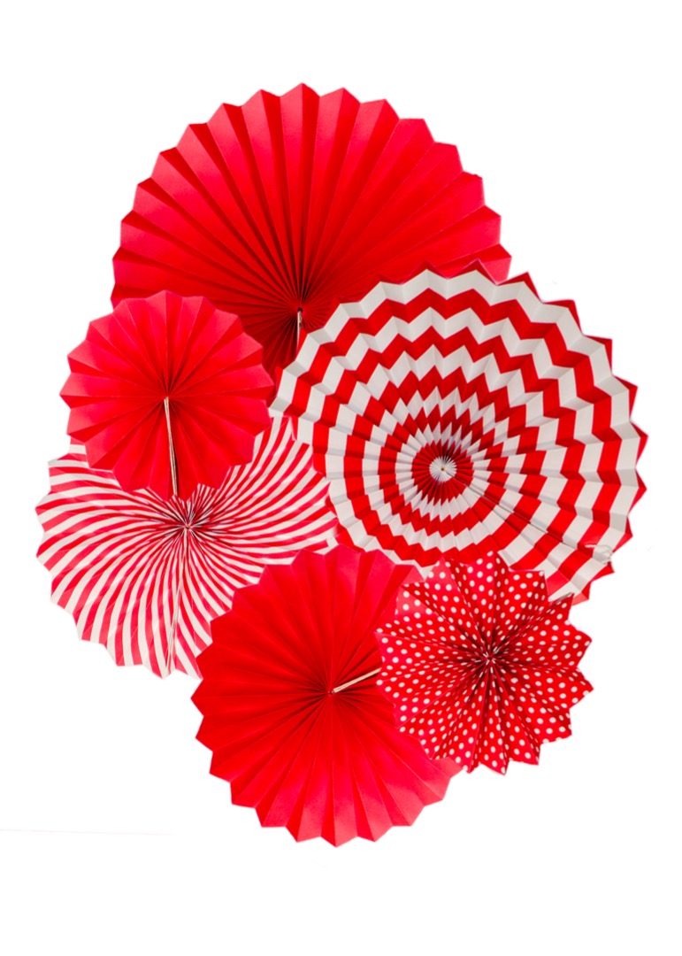 Red Paper Fans, Hobbies & Toys, Stationary & Craft, Occasions & Party ...