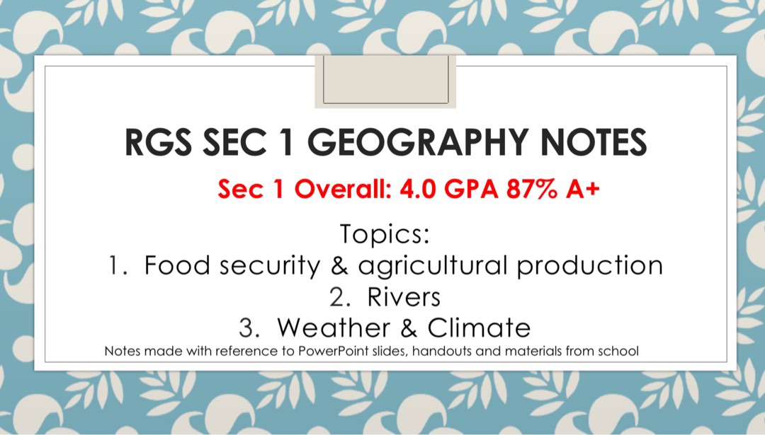 RGS Sec 1 Geography Notes, Hobbies & Toys, Books & Magazines, Textbooks ...
